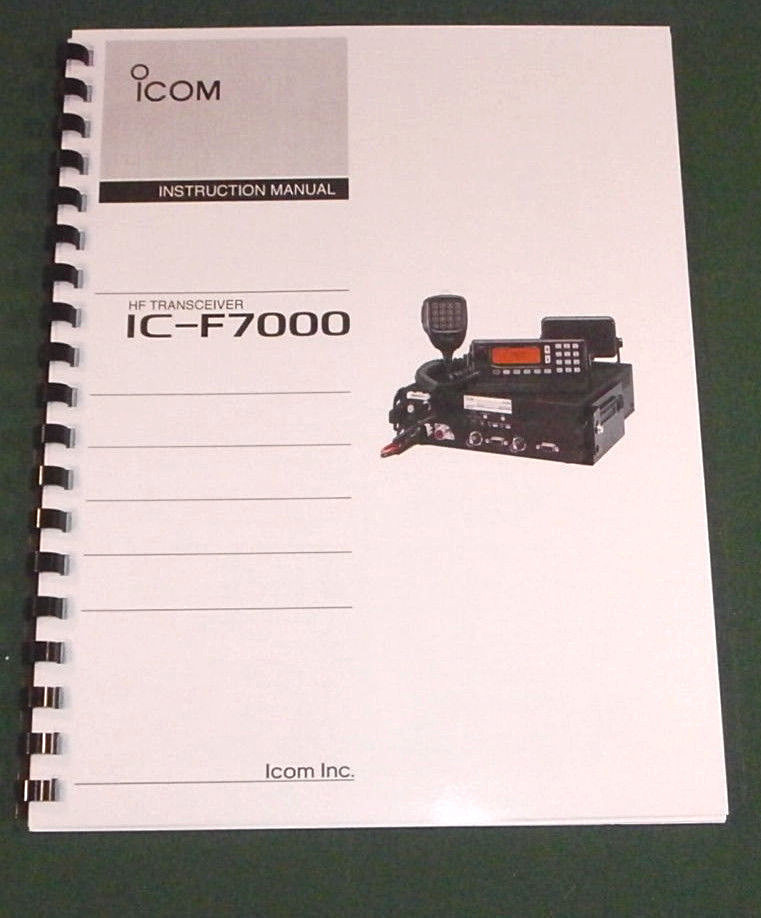 Icom IC-F7000 Instruction Manual - Premium Card Stock Covers & 28 lb ...