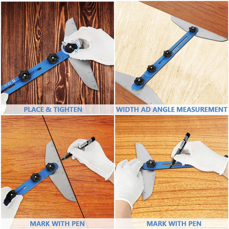 Stair Tread Gauge Template Tool 9.8''-72'' Stair Jig Measuring Scribe ...