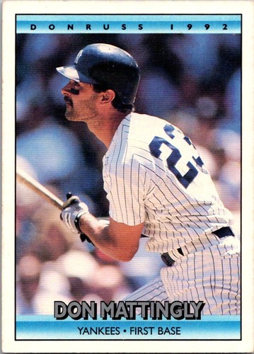 Don Mattingly Yankees First Base Donruss 1992 Baseball Card Number 596 ...