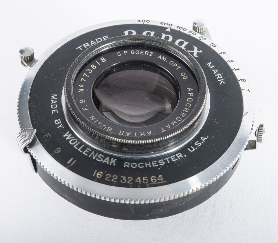 8-1/4 inch (210mm) F9 Goerz Artar lens. Rapax Shutter. Coated. Please ...