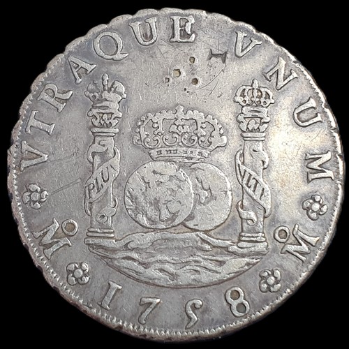 Mexico Spanish Colonial 8 Reales Two Pillar Ferdinand VI 1758 Mo MM ...