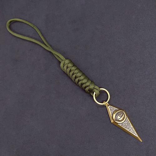 Brass Evil Eye Rope Keychain Lanyard Keyring Knife Pendant Ornament ...