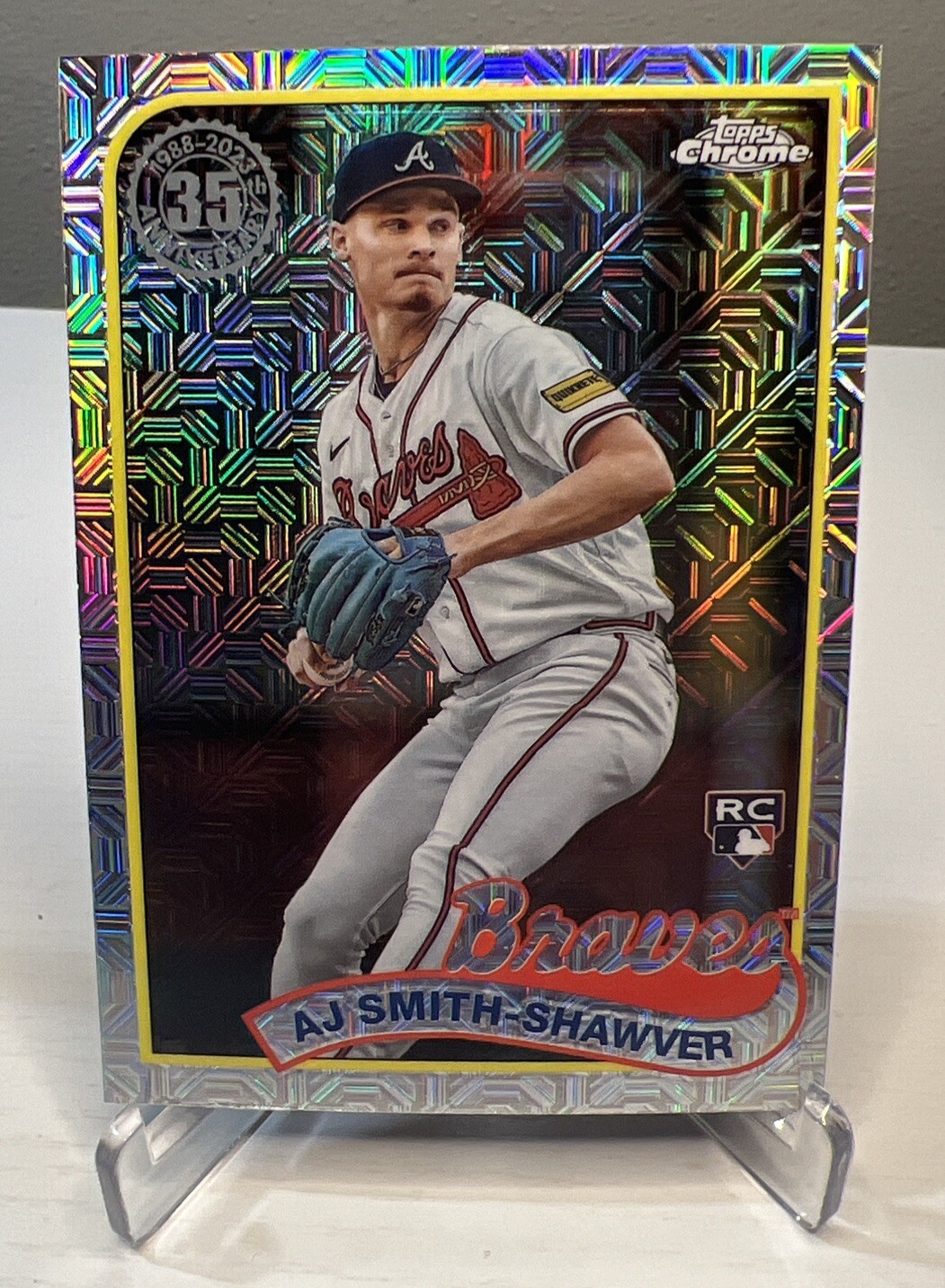 A.J. Smith-Shawver 2024 Topps Series 1 Silver Pack Mojo Refractor #T89C ...