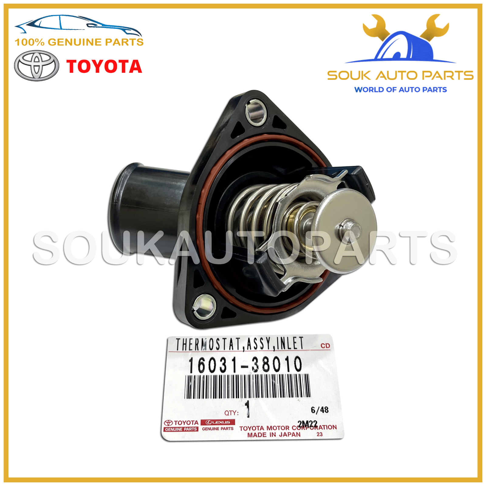 16031-38010 Genuine Toyota WATER INLET SUB-ASSY, W/THERMOSTAT ...