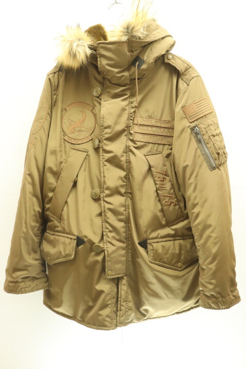 Men's Avirex Flight Jacket Xxl Tiger Sharks Khaki Pla… - Gem