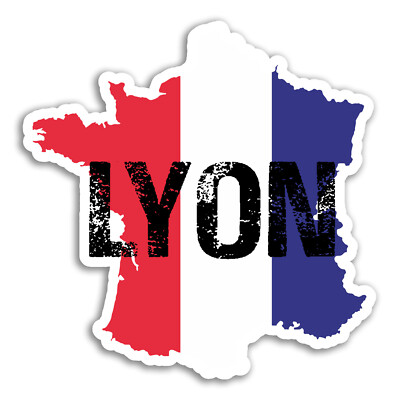 2 x 10cm Lyon France Vinyl Stickers - French Flag Sticker Laptop ...