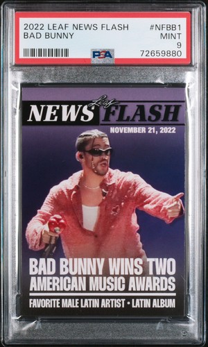 2022 Leaf News Flash Bad Bunny Wins Two AMA NF-BB1 Rookie Card RC /361 ...