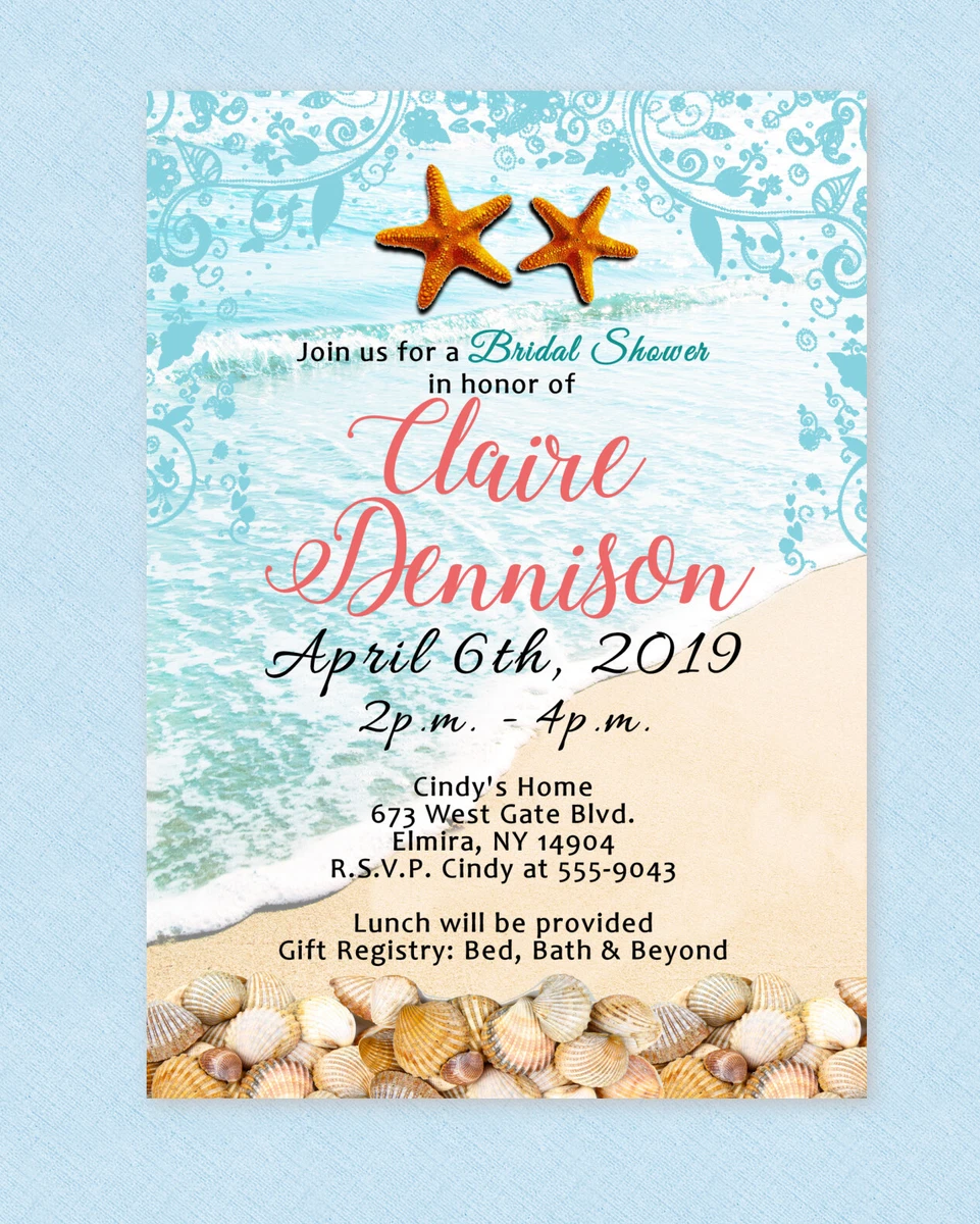 Beach Bridal Shower Invitation Wording