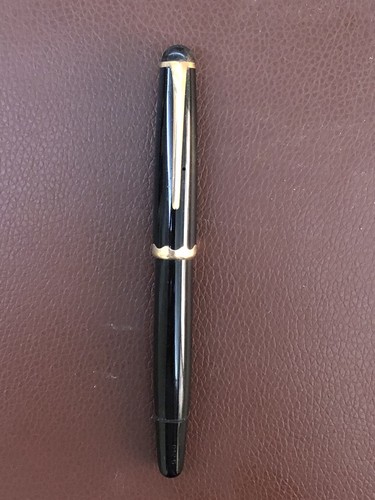 MONTBLANC MONTE ROSA 042 PISTON BLACK FOUNTAIN PEN 14K GOLD F NIB ...