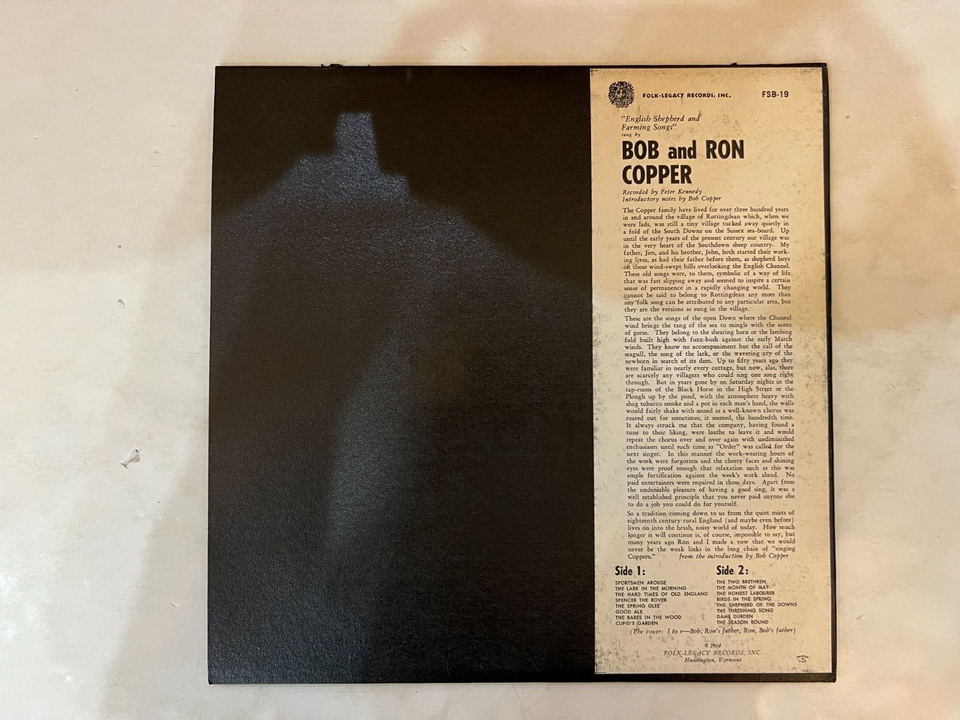 Bob And Ron Copper – English Shepherd And Farming Songs LP- FSB-19 | eBay