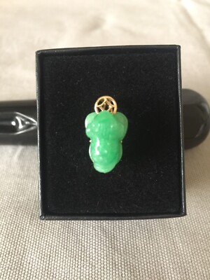 Green Jade Frog Ring Size 7-1/4 14K Yellow Gold | eBay