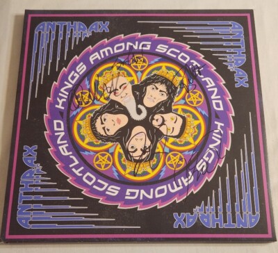 Anthrax Autographed Kings Among Scotland Purple & White Swirl Vinyl LP ...