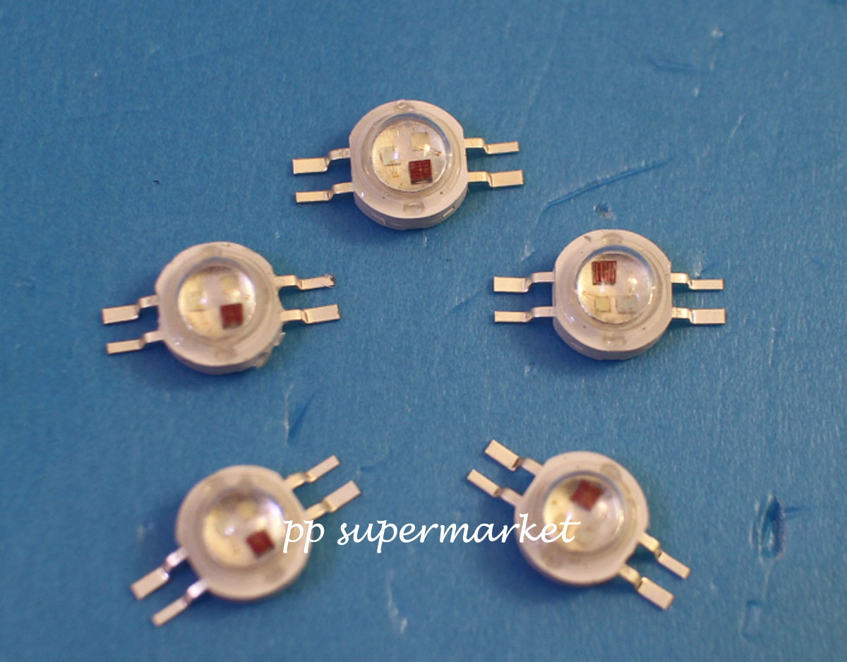 10pcs 3W RGB LED 3 CHIP 4Pin full color Red Green Blue 3 watt LED Bead ...
