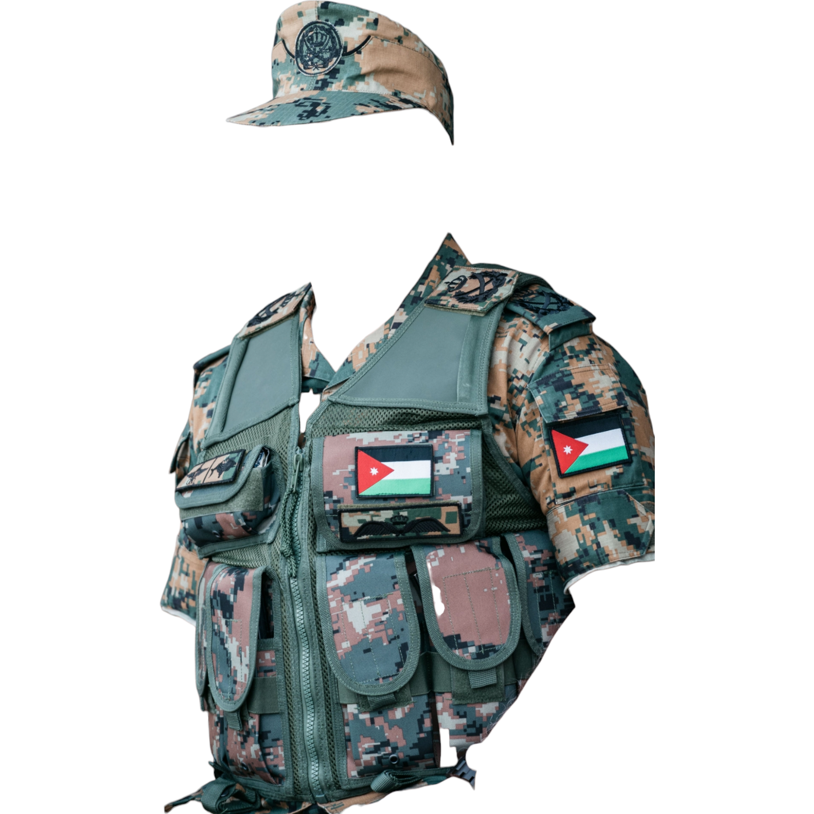 Jordanian Royal Guard Cap Woodland KA2 Camouflage Hat Military Rare ...