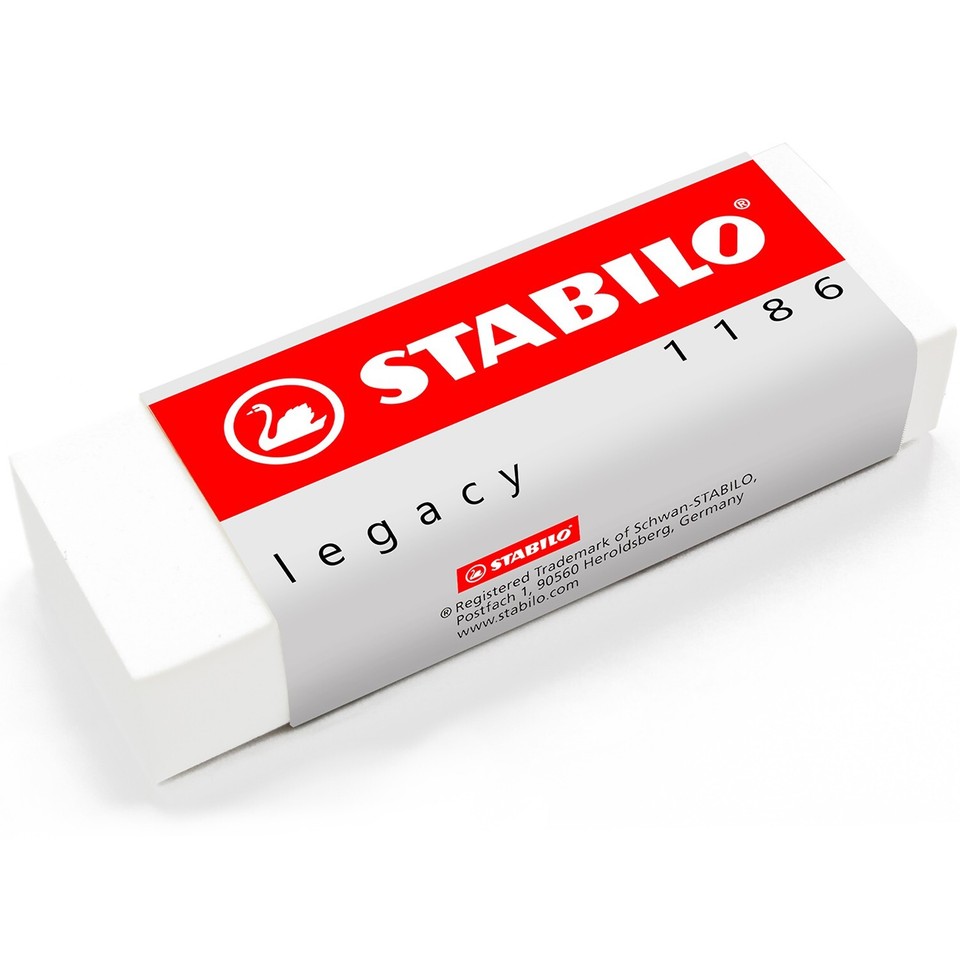BULK PACK OF 100 STABILO - Legacy 1186 White Rubber Eraser School ...