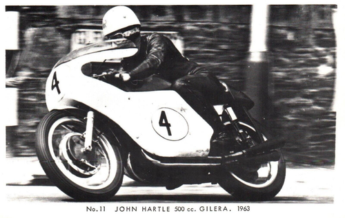 Racing Motorcycle John Hartle Gilera Vintage 1963 Postcard | eBay