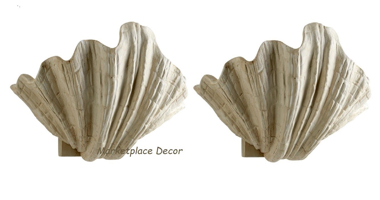 Sea Shell Wall Light Sconces Coastal Nautical Beach Modern ~ Set Of 2 ...