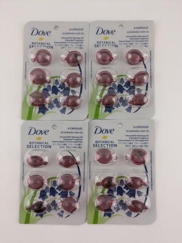 4 x Dove Botanical Selection Nourishing Hair Oil 6 Capsules Damaged ...