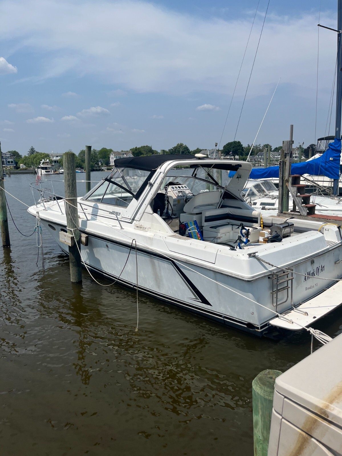 1988 trojan 10m express boat 33ft 435 Hours with generator crusader 454 ...