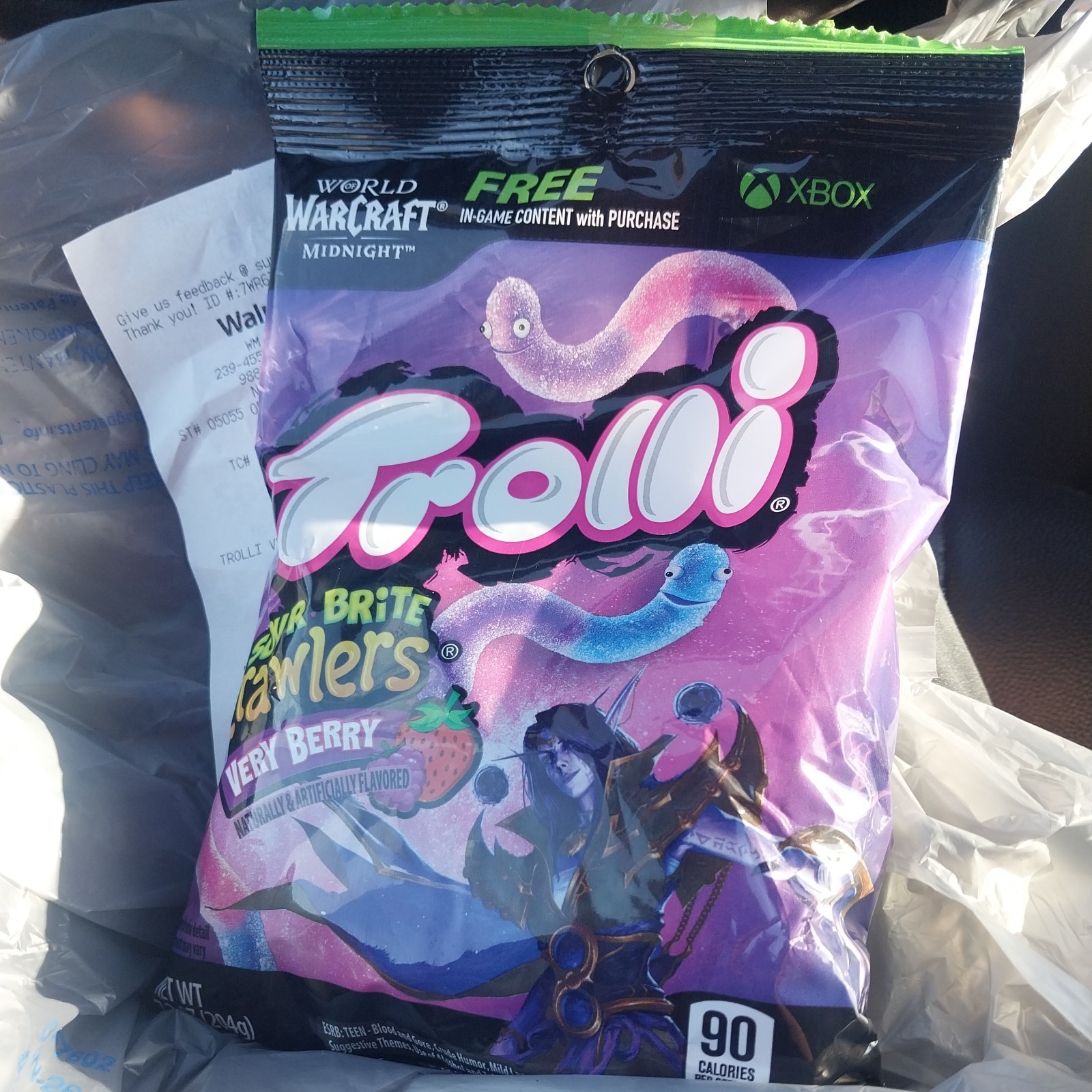 🌞 WoW WARCRAFT TROLLI CANDY PACK GLOW WORM WRYM PET REWARD (MIDNIGHT) 🌞 ...