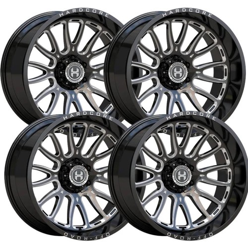 20 inch 20x10 Hardcore HC101 Black MIlled wheel rim 5x5.5 5x139.7 -19 ...