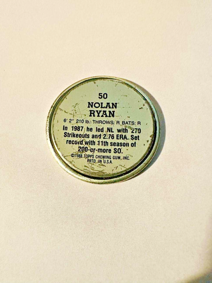 1988 Topps Coins #50 Nolan Ryan Houston Astros HOF 1999 | eBay