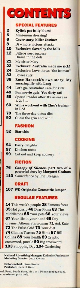 Woman's Day - June 8, 1992 - Sharon Stone, Cher, Kylie Minogue ...