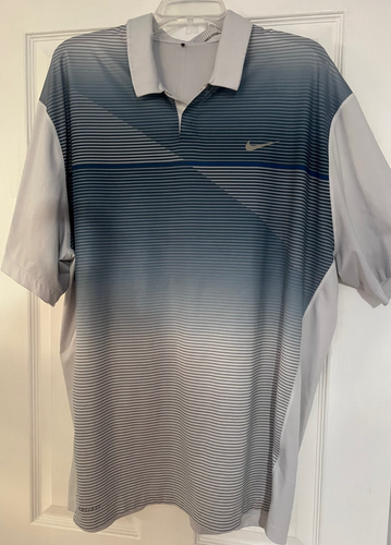 Nike Tiger Woods Polo Shirt Mens XL Performance Golf Dri Fit Stretch ...