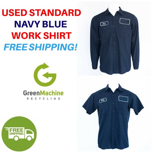 Used Work Shirts Cintas, Redkap, Unifirst, G&K Navy Blue FREE SHIP | eBay