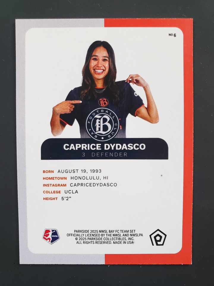 2025 Parkside NWSL Soccer - CAPRICE DYDASCO, Bay Football Club Team Set ...