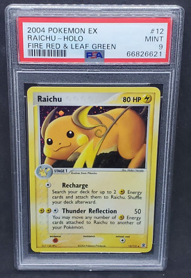Pokemon PSA 9 MINT Raichu 12/112 EX Fire Red & Leaf Green Holofoil Rare ...