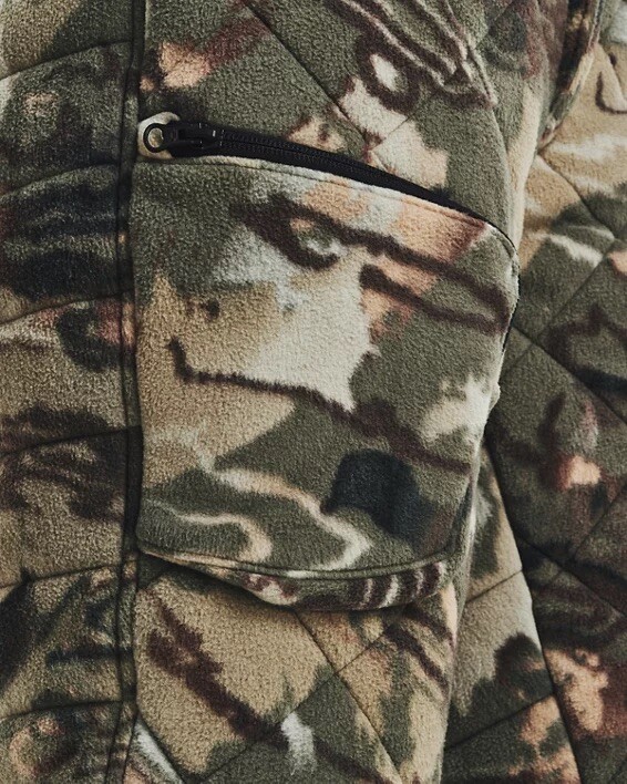 UNDER ARMOUR WINDPROOF FLEECE CAMOUFLAGE FOREST HUNTING PANTS 1365595 ...