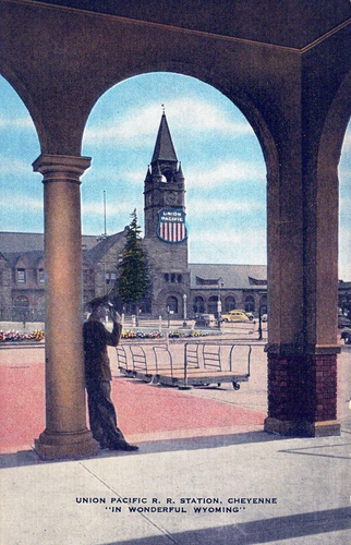 Cheyenne Wyoming Union Pacific Railroad Station Train Postcard | eBay