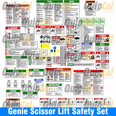 Genie Scissor Lift Safety Decal Set - Decals for all your Genie ...