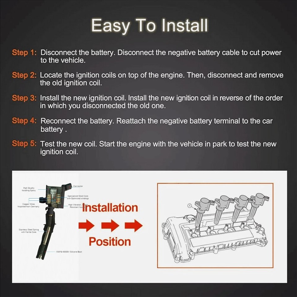 8X Ignition Coil & Spark Plug For Ford Crown Victoria Mercury Grand ...
