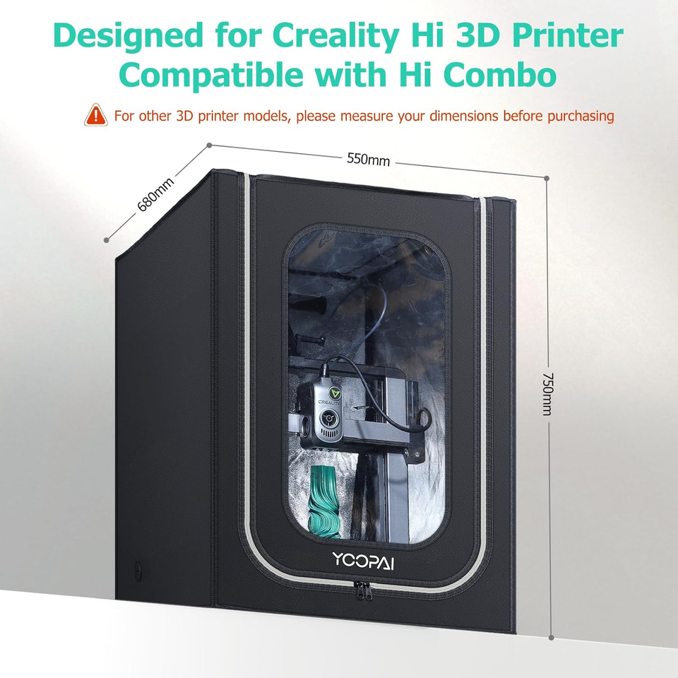 3D Printer Enclosure with LED Light, Designed for Creality Hi & Hi ...