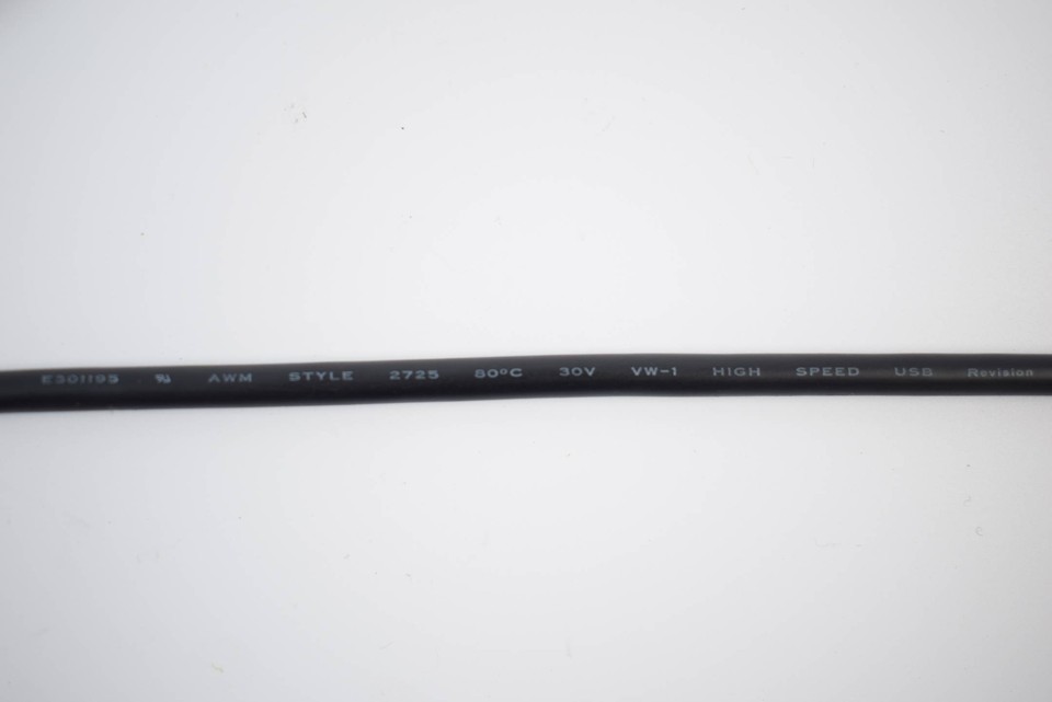 High Speed USB Revision 2.0 E301195 AWM STYLE 2725 80°C 30V VW-1 | eBay