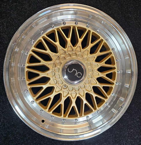 (QTY 1) JNC JNC004 Gold w/Machined Lip Wheel Rim 18x8.5 5x100/114.3 ...