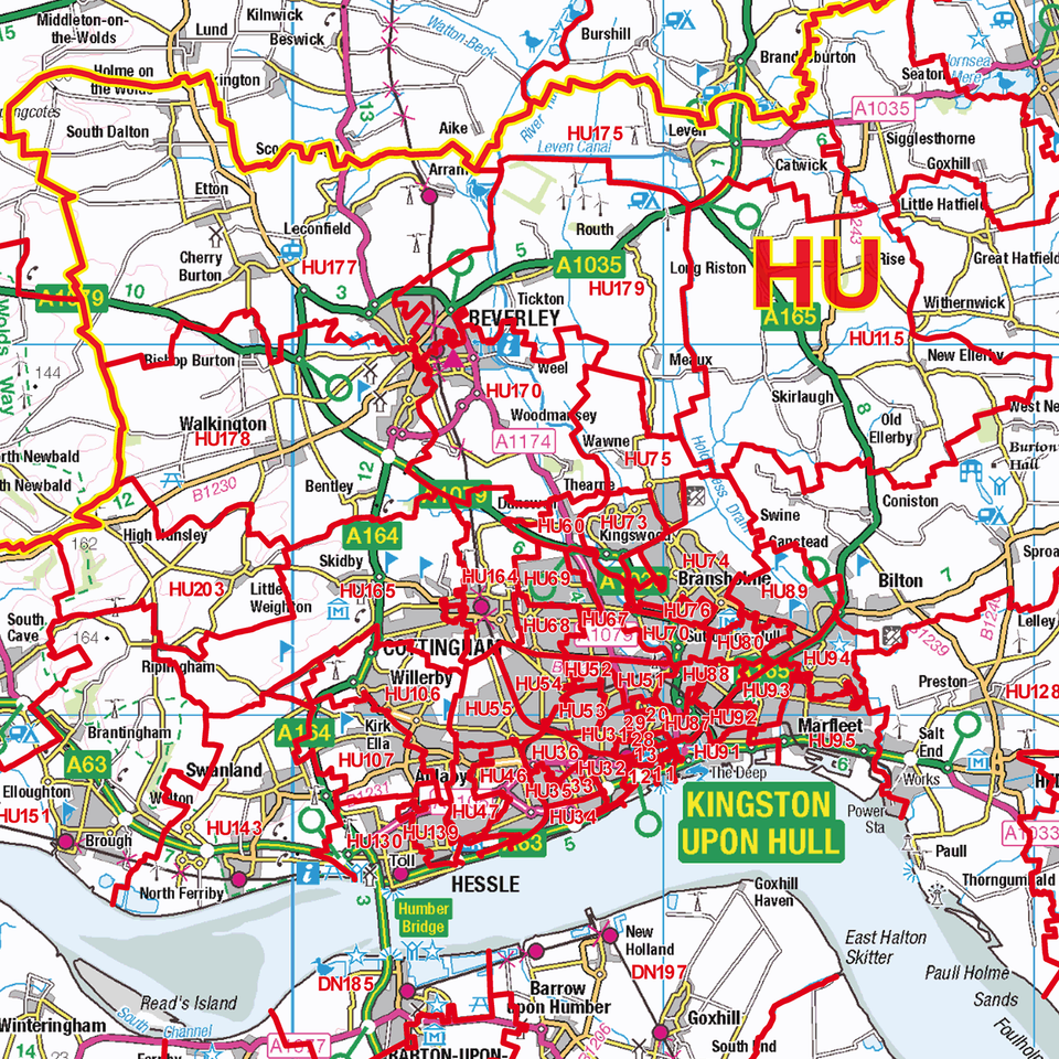 Yorkshire Postcode Sectors, Map of Yorkshire Postcodes | eBay UK