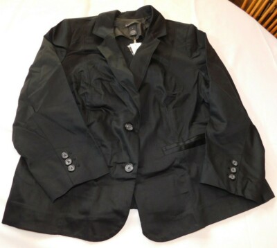 Lane Bryant Women's Ladies Long Sleeve Jacket Sport Coat Black 18 A3013 ...