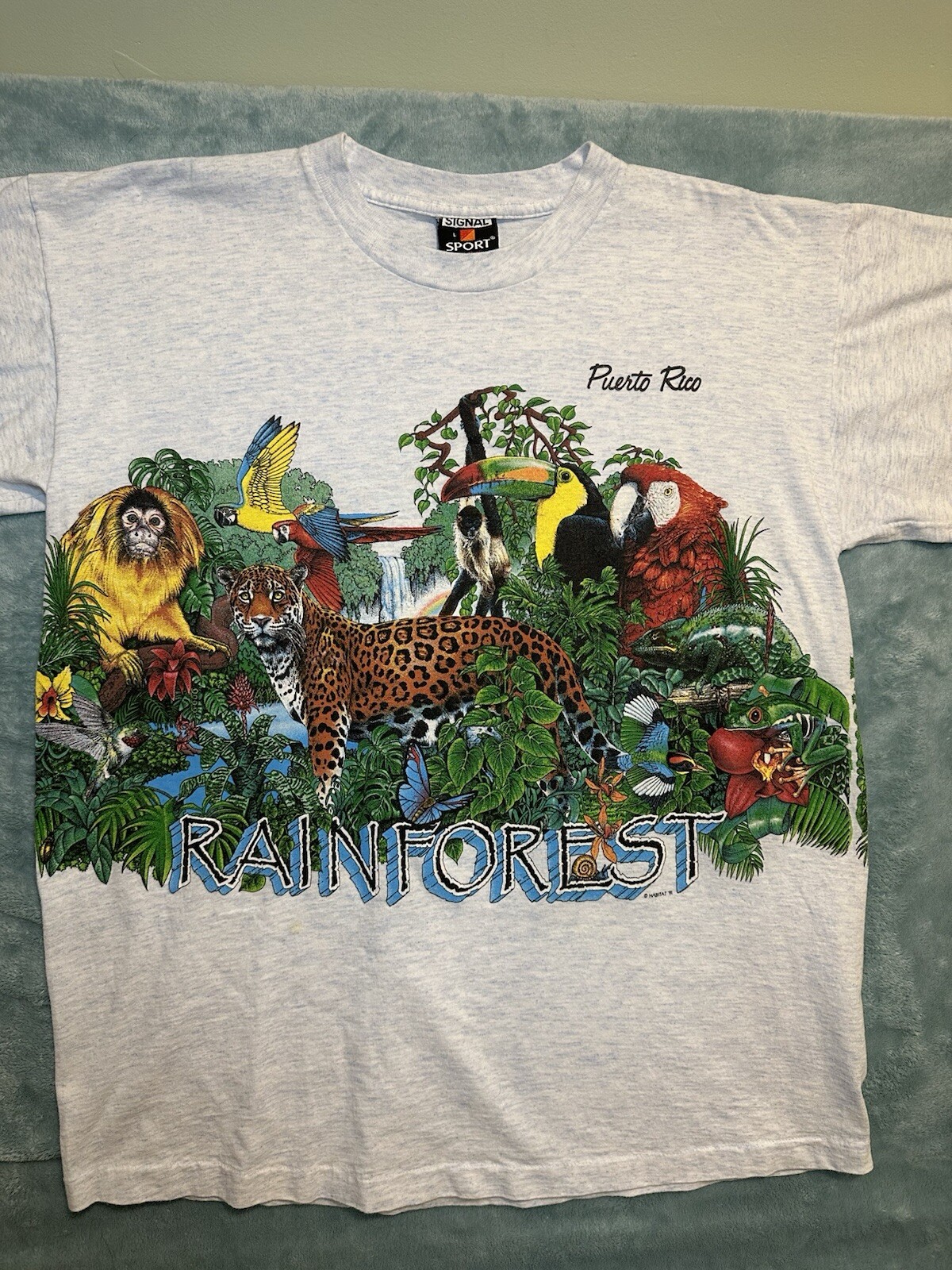 VTG Puerto Rico Habitat Rainforest Animal Tee Wrap Ar… - Gem