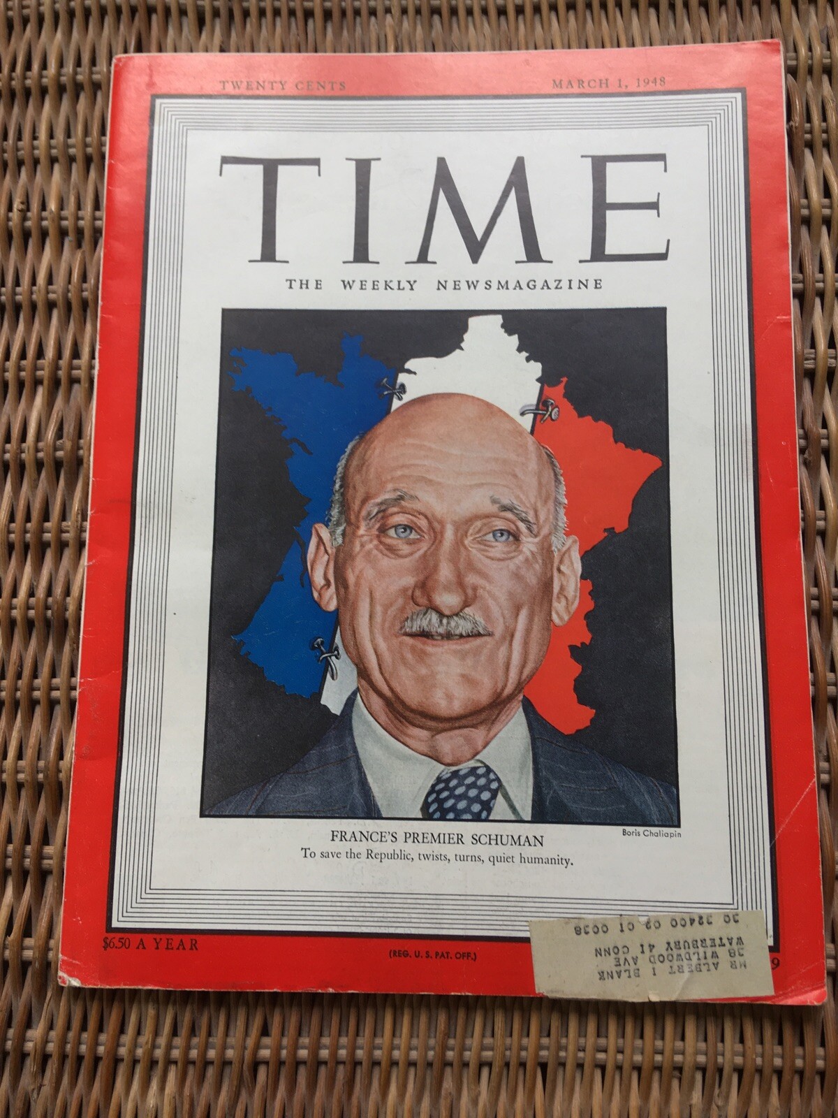 France Premier Schuman Cover Story; 1948 TIME Magazine, March 1 | eBay