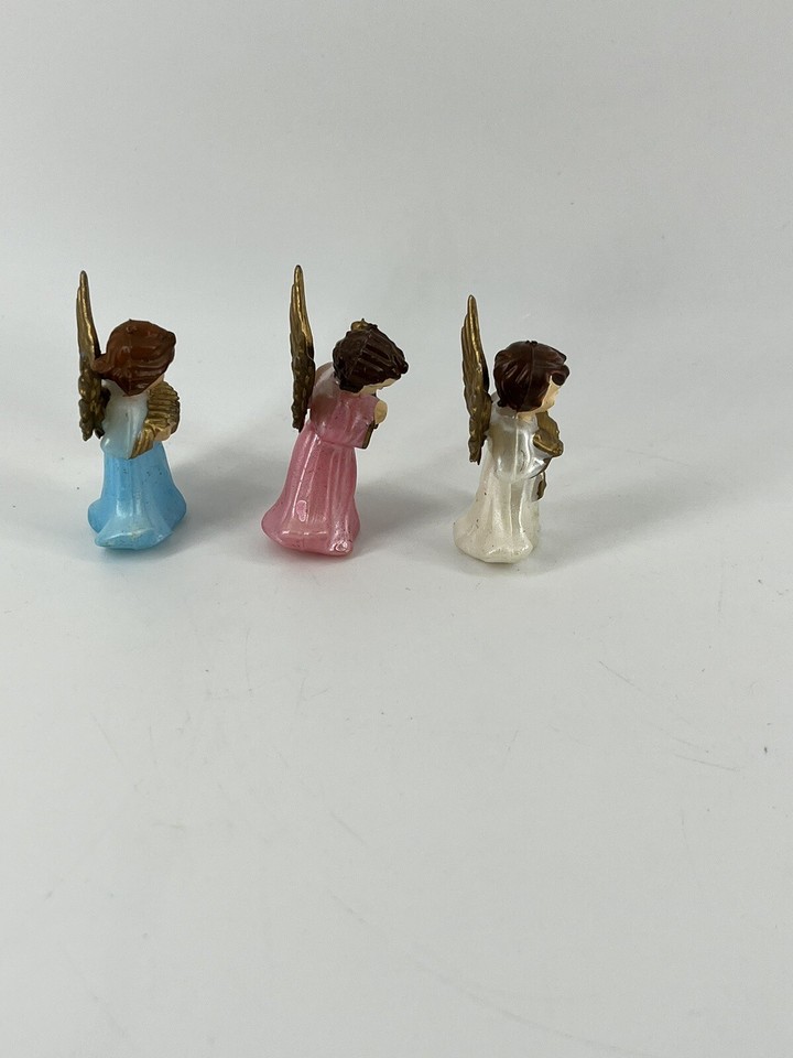 Vtg Miniature Plastic Choir Mini Angels Set Of 3 Pink White Blue 2” | eBay
