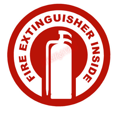 Fire Extinguisher Inside Circle Emblem Vinyl Decal Window Sticker Car ...