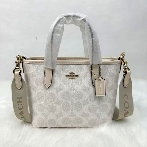 Coach Mini City Tote Crossbody Sig Canvas White/Chalk CW032 in Original ...