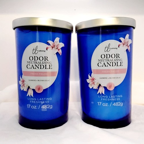 2 Odor Neutralizing Candles,Linen,Jasmine Scent,Long Lasting 17oz,Fresh ...