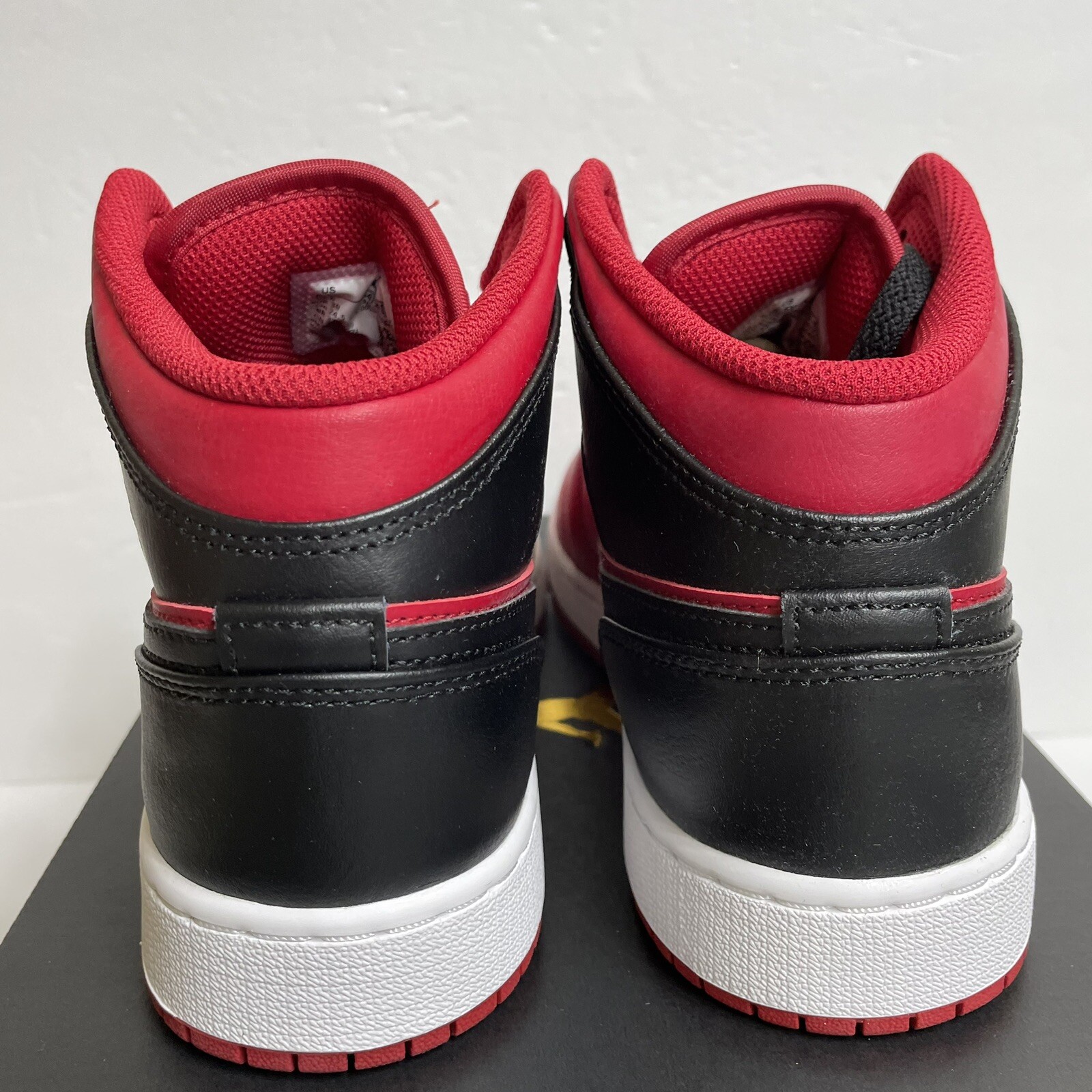 Nike Air Jordan 1 Mid Reverse Bred Shoes Sz 6.5Y Gym Red Black White ...