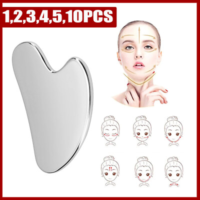 Gua Sha Stainless Steel Scraping Face Massager Tool Facial Scraper for ...