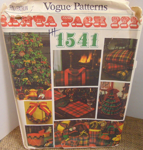 Vogue Santa Pack Christmas Accessories Sewing Pattern #1541 UNCUT | eBay
