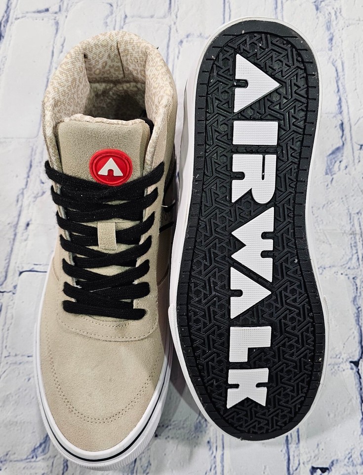 Airwalk Varial Beige Black Animal Print Denim High Top Shoes WOMENS ...